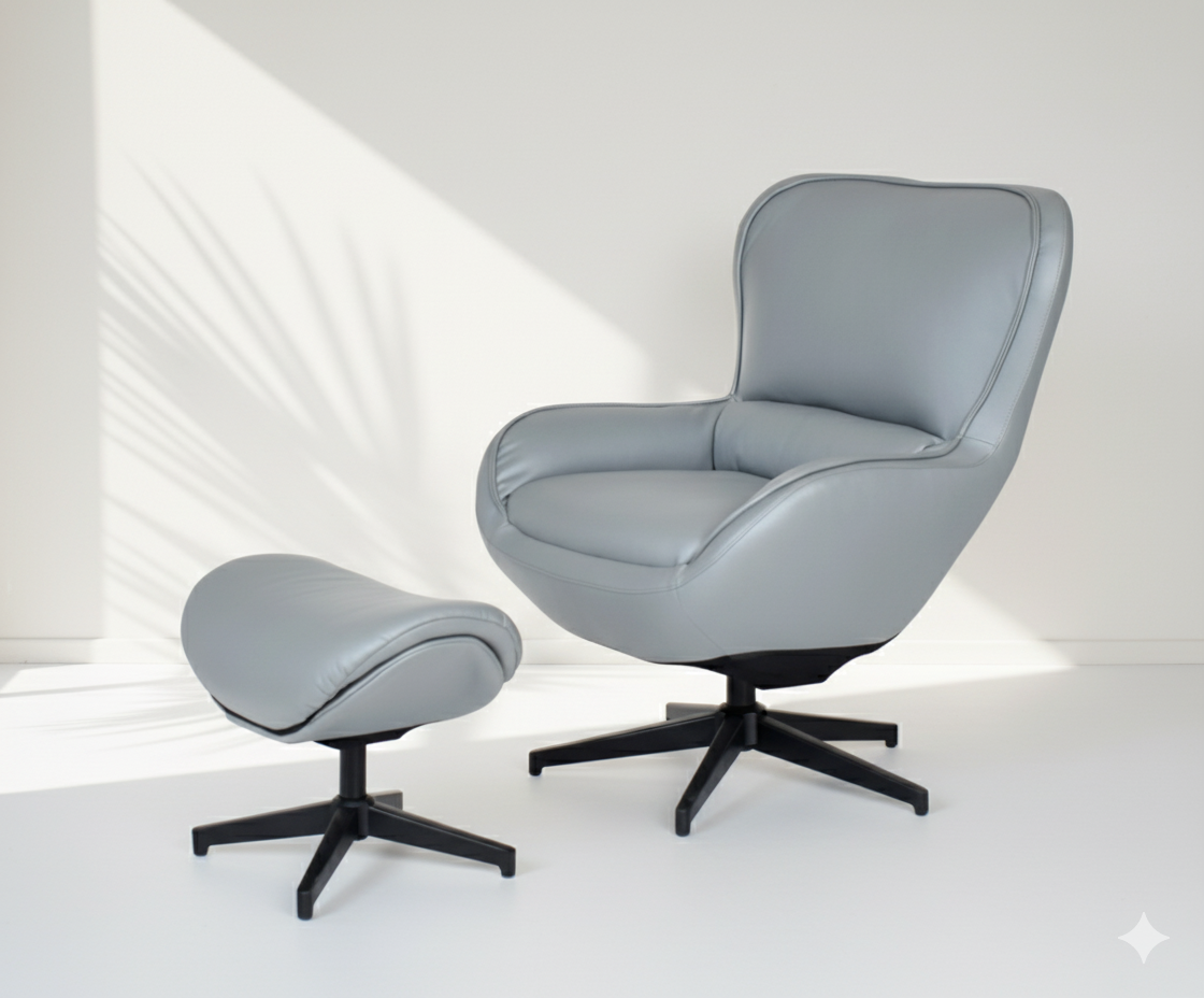 Delfina Leisure Chair With Foot Rest - Comfort and Style – Furniturewalla